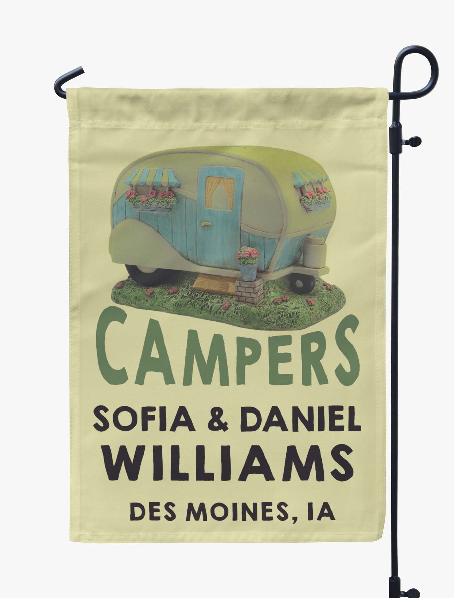 Printtoo Tan Campers Retro Camp Trailer Personalized Camping Flags For ...