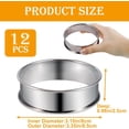 12 Pcs Muffin Rings, 3 Inch Stainless Steel Crumpet Rings, Round Metal ...