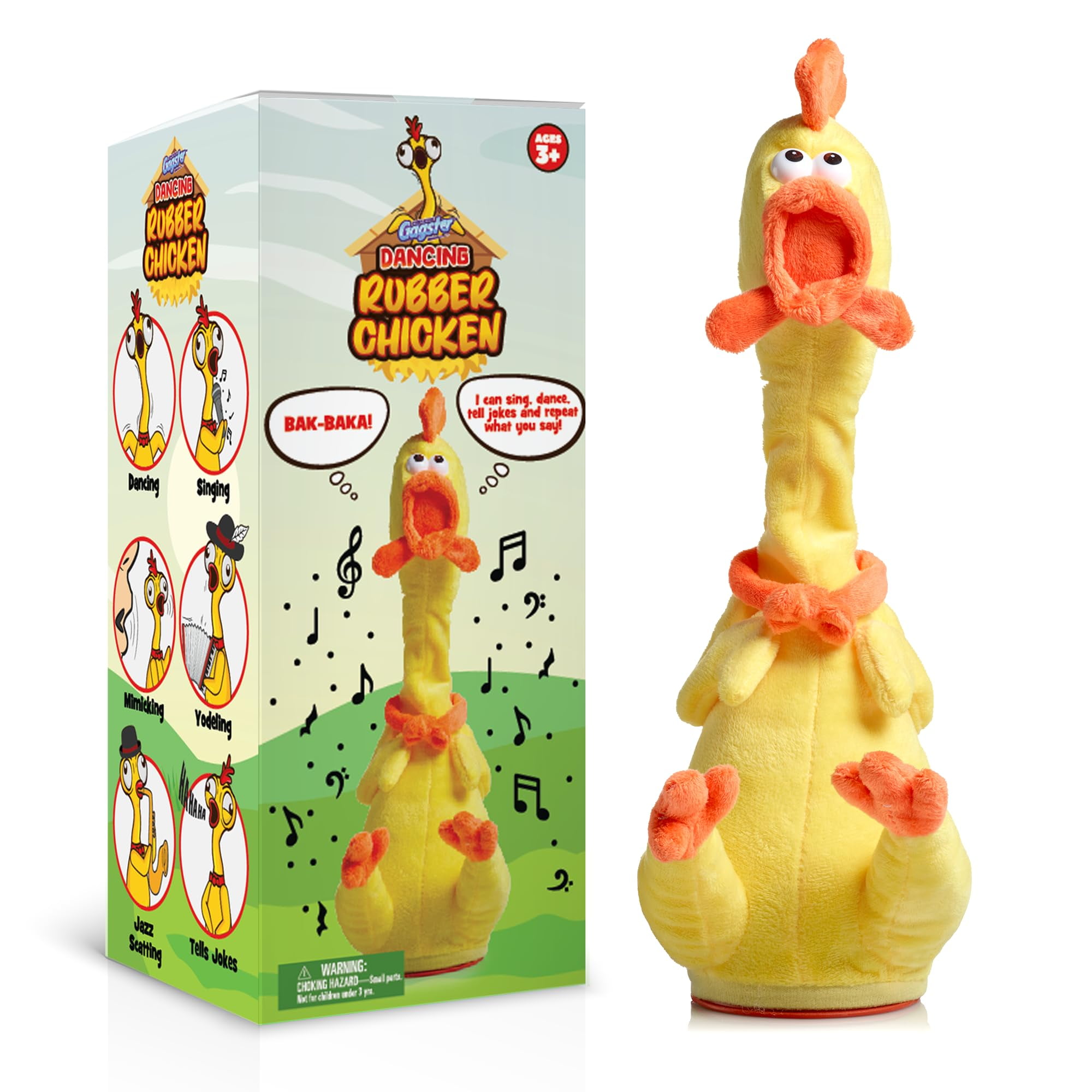 Click here for Gagster Rubber Chicken Dancing Toy - Mimicking Toy... prices
