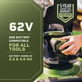 Green Machine 62V 2.5Ah Lithium-Ion Battery with USB Charging Port ...