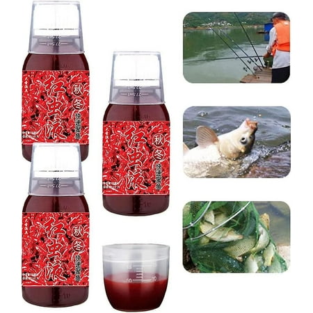 Red Worm Liquid Bait, Fish Scent Bait Fish Additive, Concentrated ...