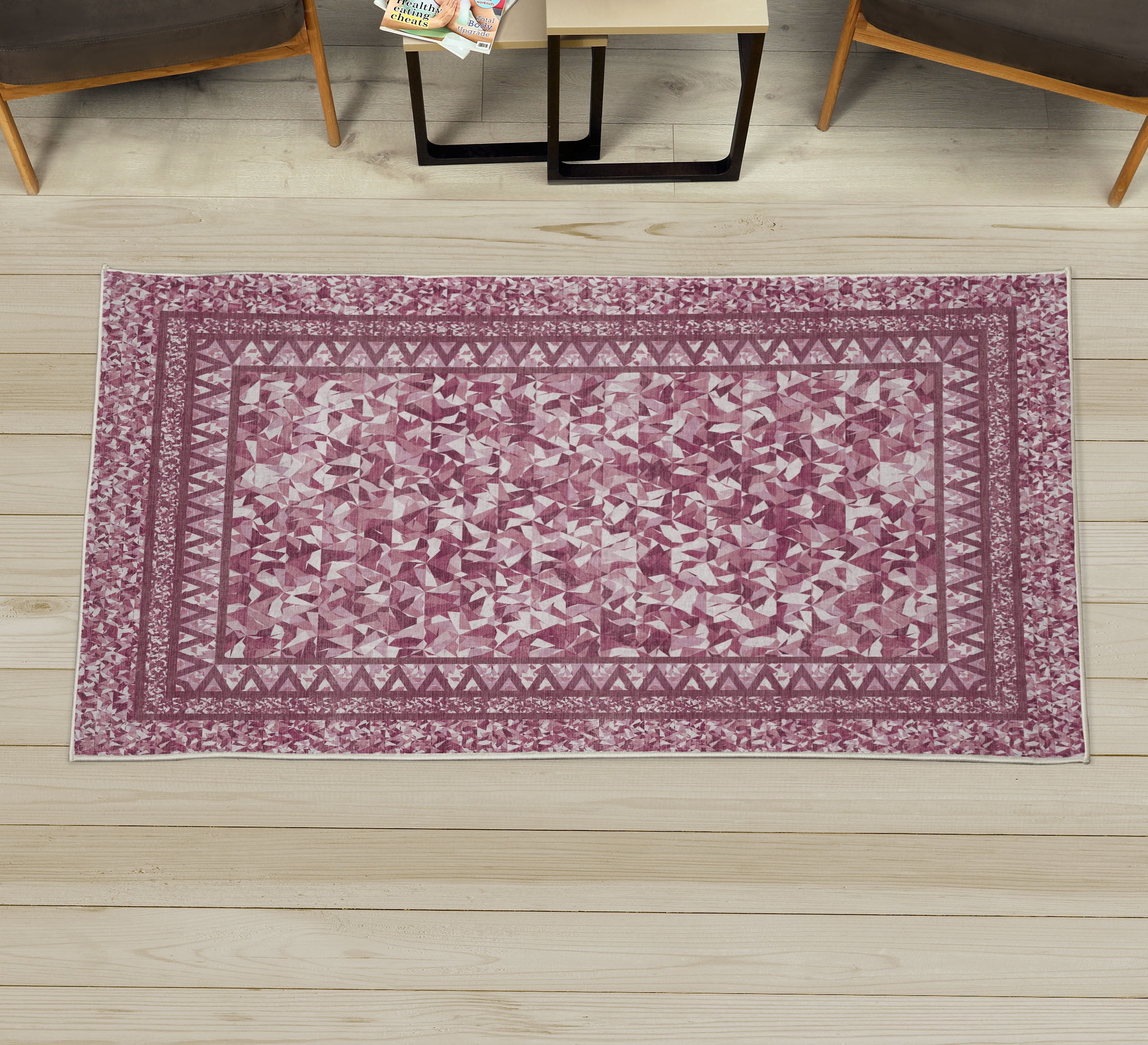 Modern Decorative Rug, Mosaic Look Abstract Polygonal Shapes Diamond ...