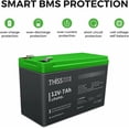 12V 7Ah LiFePO4 Battery, Built-in BMS, 4000+ Deep Cycle Rechargeable ...