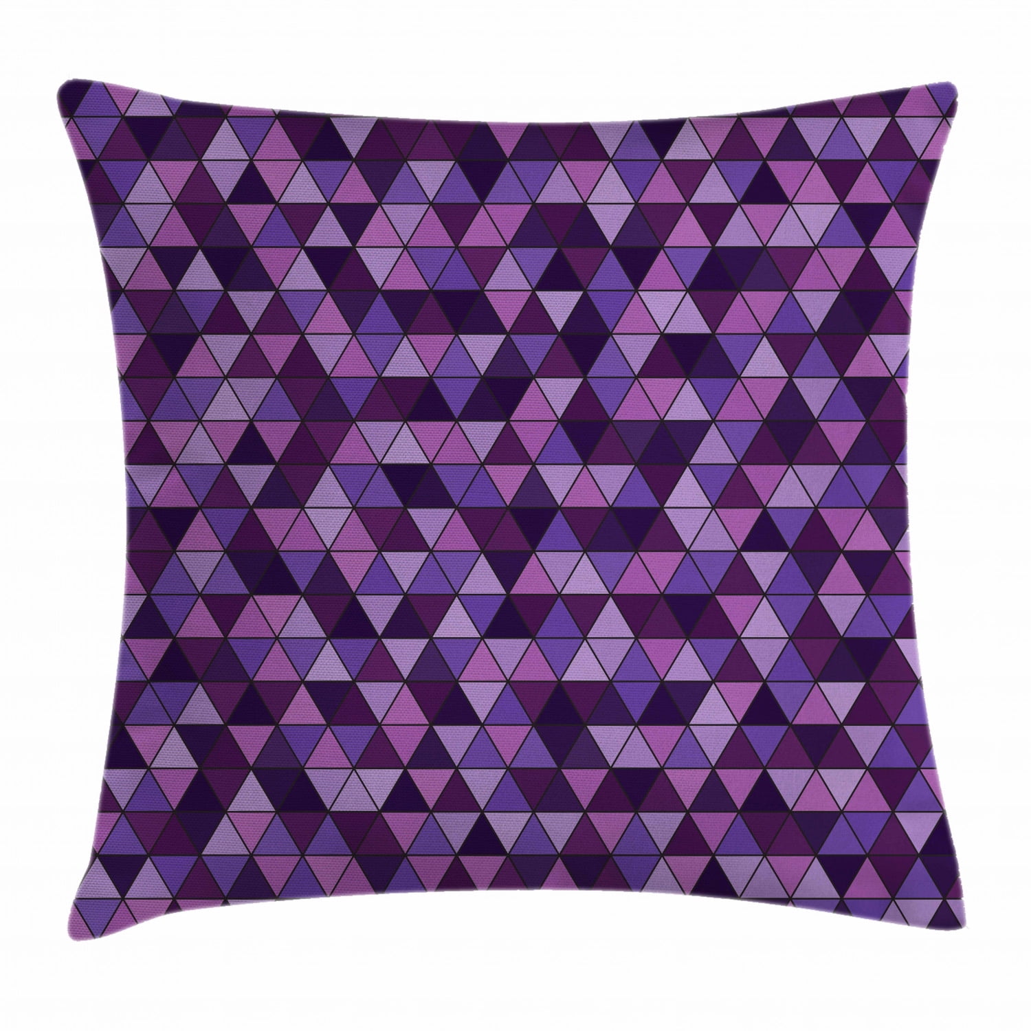Geometric Throw Pillow Cushion Cover, Triangle Grid Pattern Mosaic Tile ...
