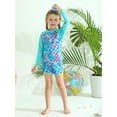GYRATEDREAM Girls Rash Guard Swimsuit 2-Piece Long Sleeve Bathing Suit UPF 50+ Sun Protection ...