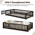 PAPROOS Twin Size Floor Bed, Solid Wood Toddler Bed with Slat, Fence ...