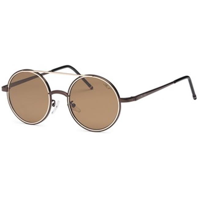 Punk Rock Round Style Sunglasses Brown