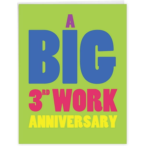 NobleWorks - 3rd Work Anniversary Card Jumbo (8.5 x 11 Inch) - Job Mile ...