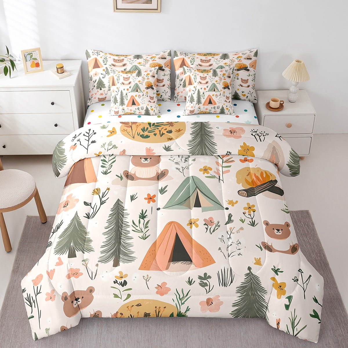 Erosebridal Camping Tent Bedding Sets Twin Size,Woodland animal Bear ...
