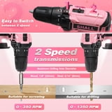 SHELL 20V Lightweight Cordless Drill Set, Pink Power Drill, Home Tool ...