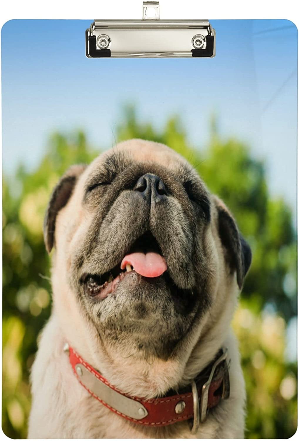 FMSHPON Fawn Happy Pug Dog Clipboard Hardboard Wood Nursing Clip Board ...