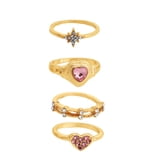 Jessica Simpson Women's Heart Rhinestone Ring Set, 5-Piece - Walmart.com
