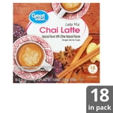 Great Value Chai Latte Mix, 0.55 oz, 18 Count - Walmart.com