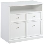 Spacious White Finish Chest With 4 Storage Drawers And 4 Tier ...