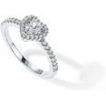 Pavoi 14K Gold Plated Heart Halo Ring, White Gold, Cubic Zirconia ...