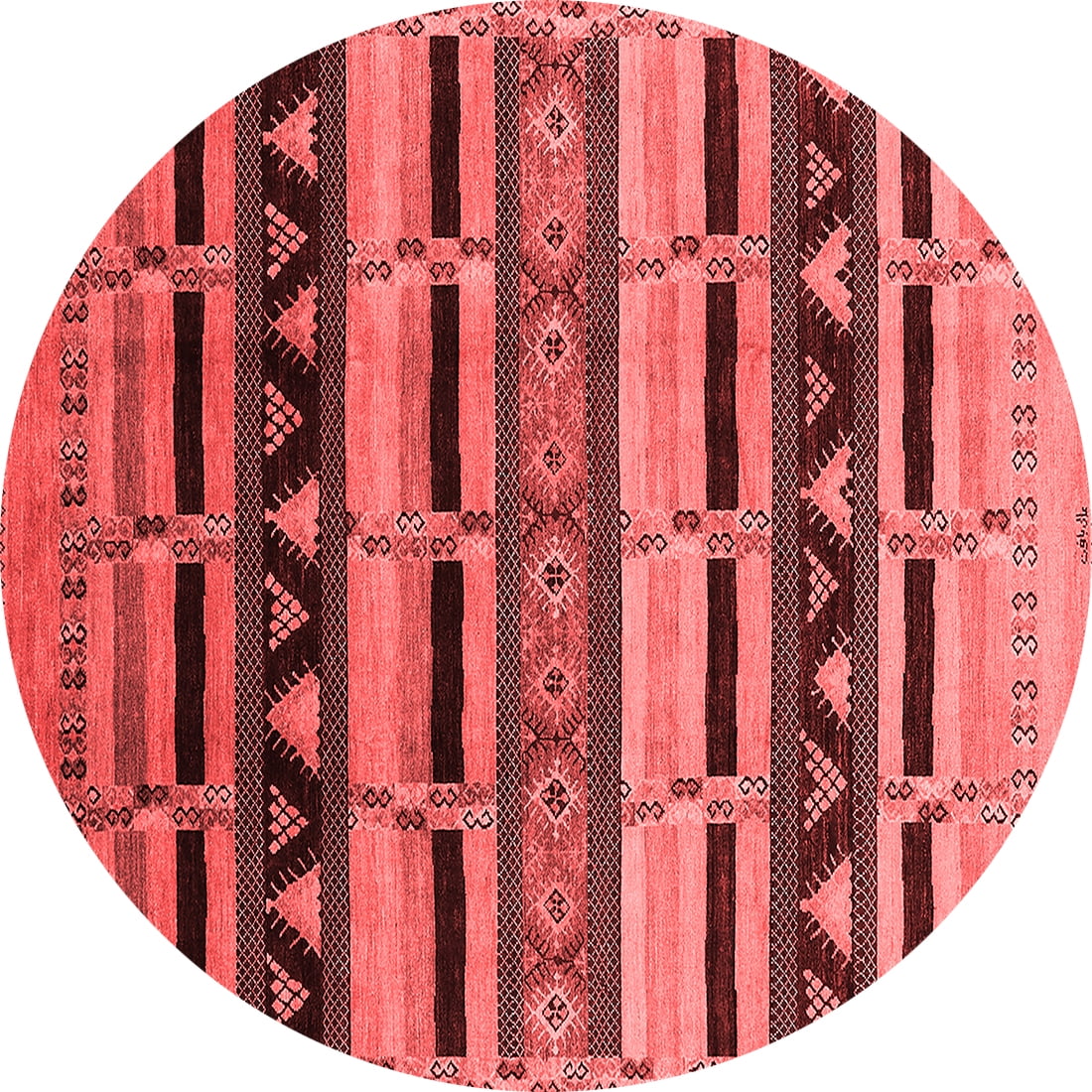 Ahgly Company Indoor Round Solid Red Modern Area Rugs, 6' Round ...