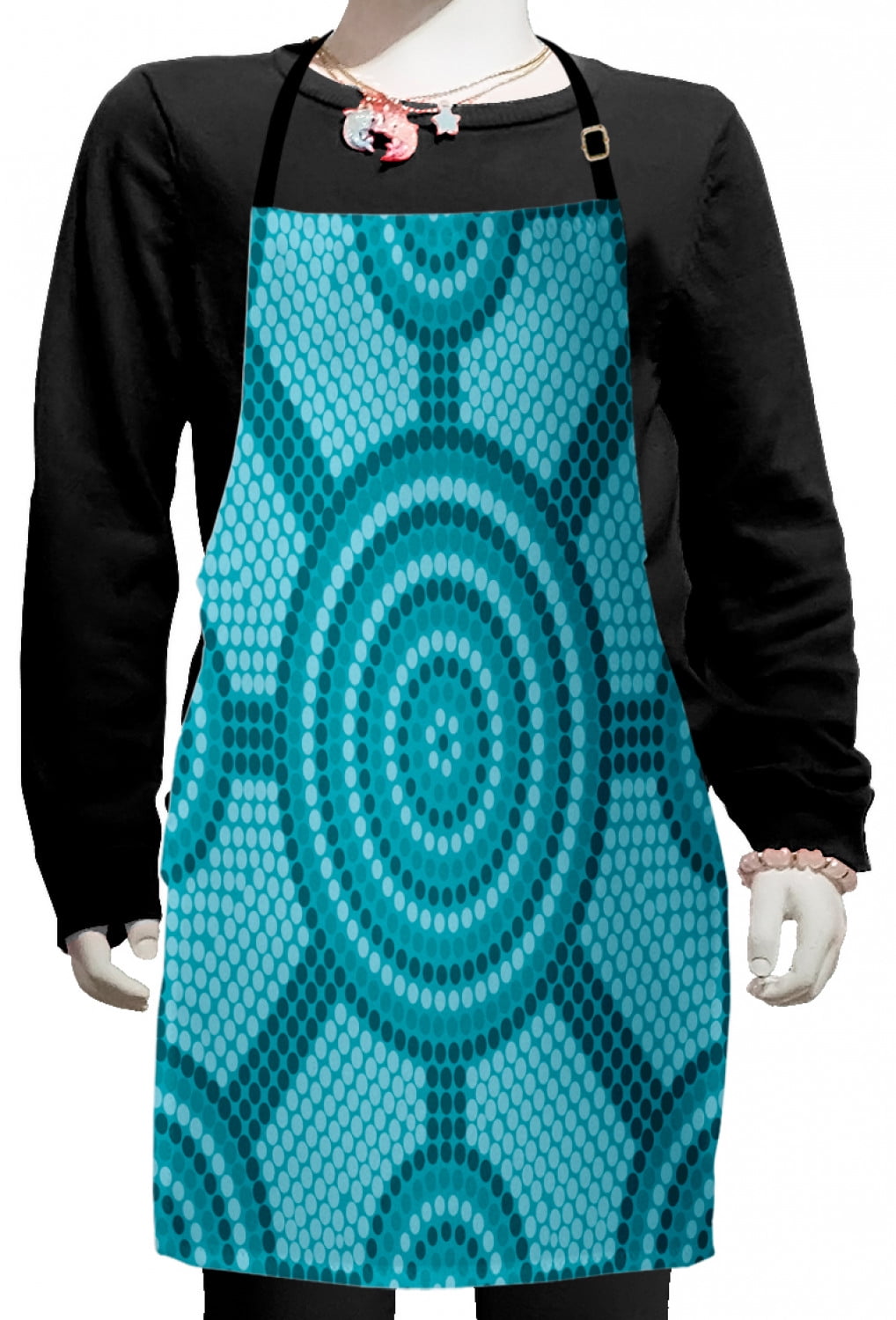 Teal Kids Apron, Abstract Aboriginal Dot Painting Native Primitive ...