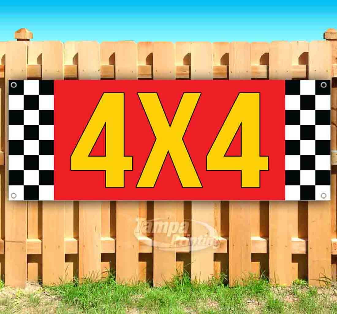 4X4 Checkered Sides 13 oz Vinyl Banner With Metal Grommets - Walmart.com