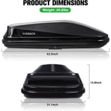 VISRACK Large Hard Shell Carriers Rooftop Cargo Box, w/ Key Lock, 62 (L ...