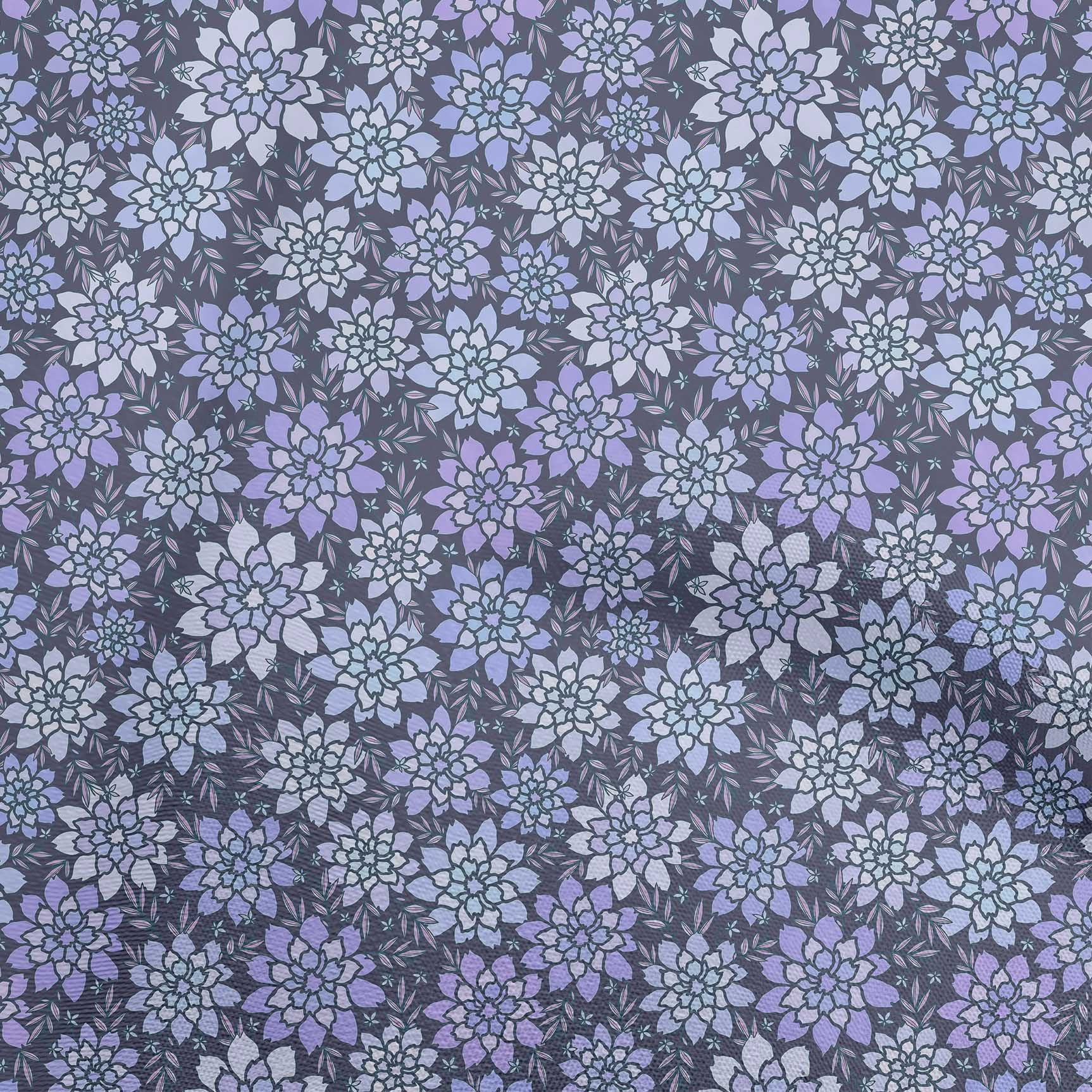 oneOone Cotton Poplin Violet Fabric Floral Retro Quilting Supplies ...