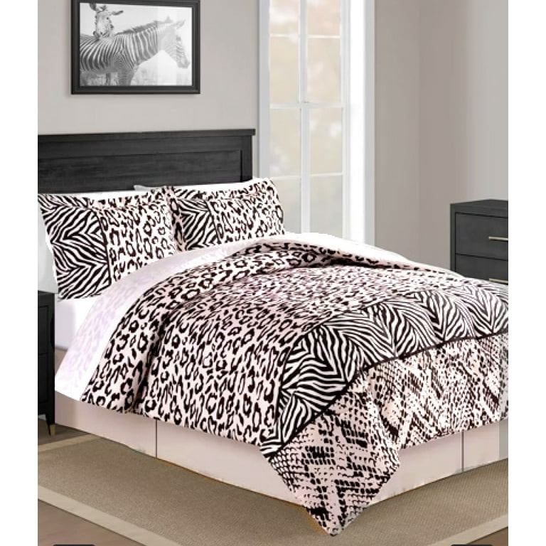 Pink And White Zebra Print Bedding