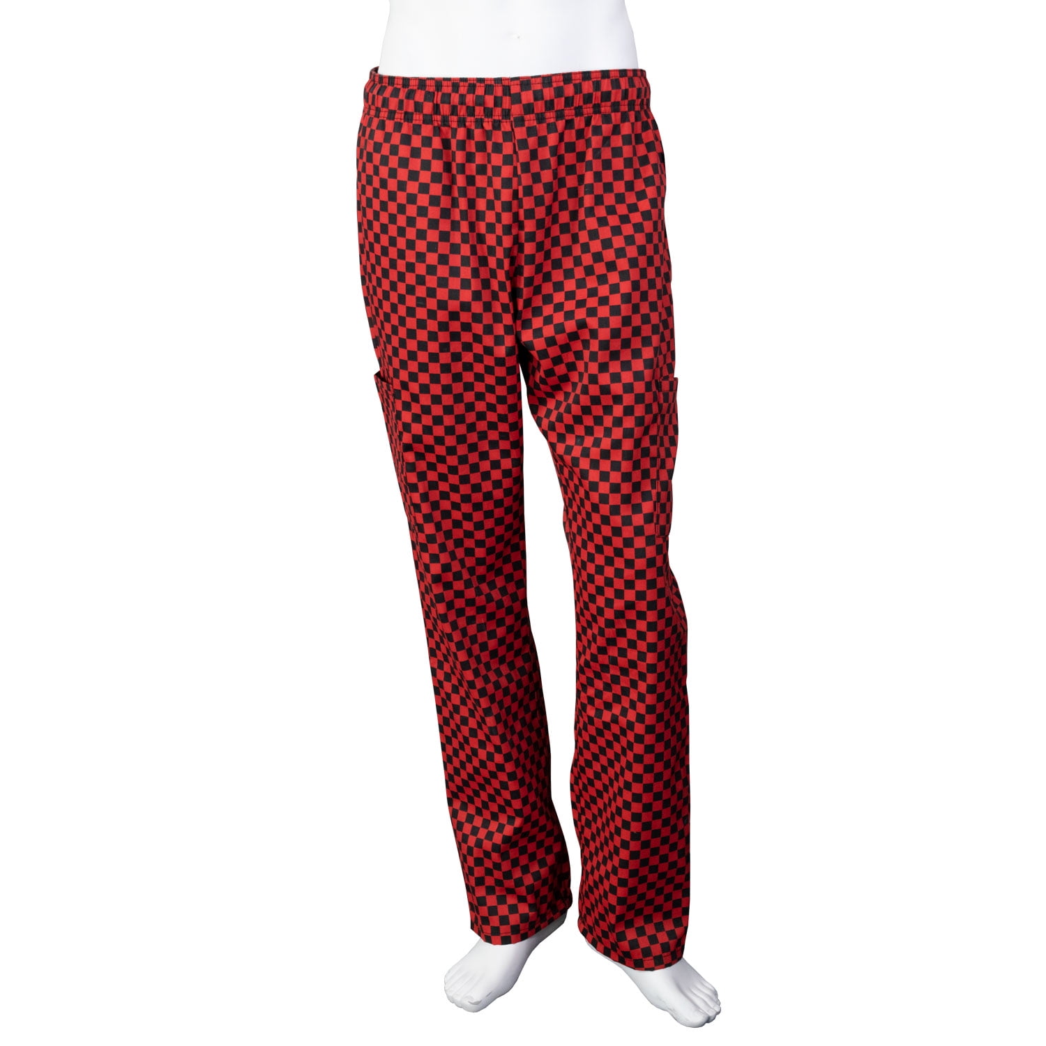 Chef Code Baggy Chef Pants with Cargo Pockets, Elastic Waist, Checkered ...