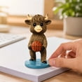 CaiTeLin Cow Figurine Resin Statue, Cute Cow Sculpture with Funny ...