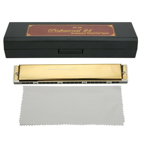 Metal Harmonica, Long Service Life Bright Tone 24 Hole Tremolo ...