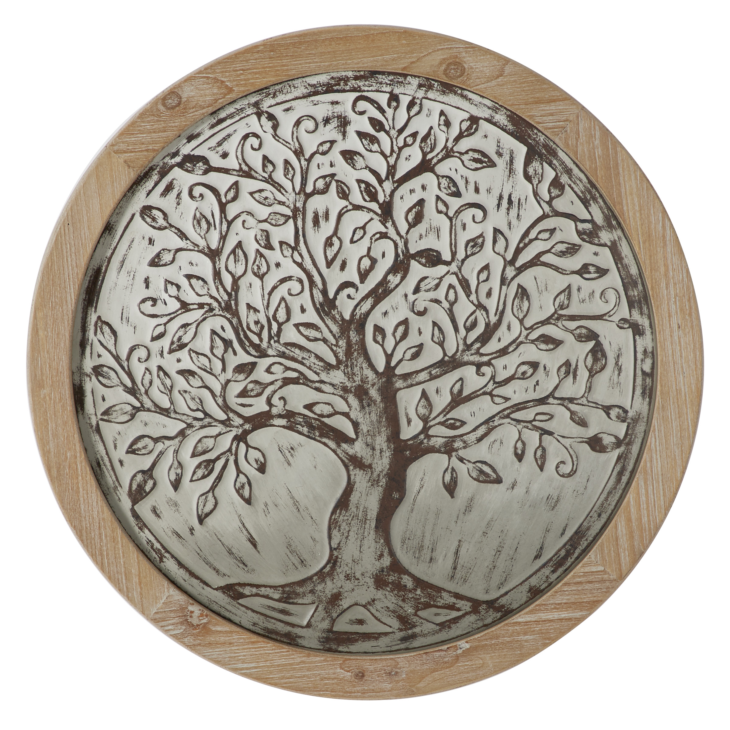 DecMode Brown Wood Embossed Tree Wall Decor - Walmart.com