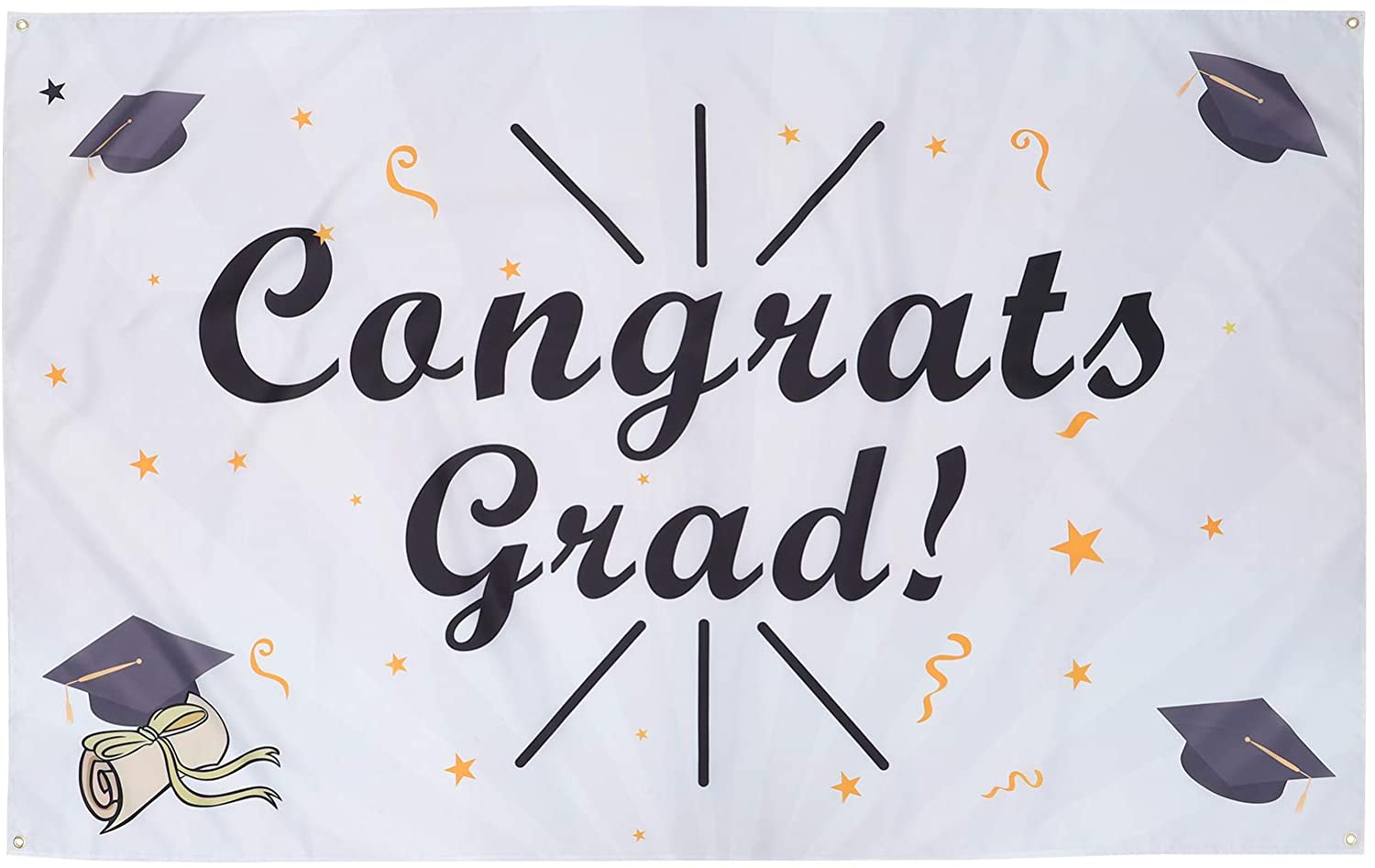 Congrats Grad Photo Banner Creative Grad Cap Photo Backdrop Graduation ...