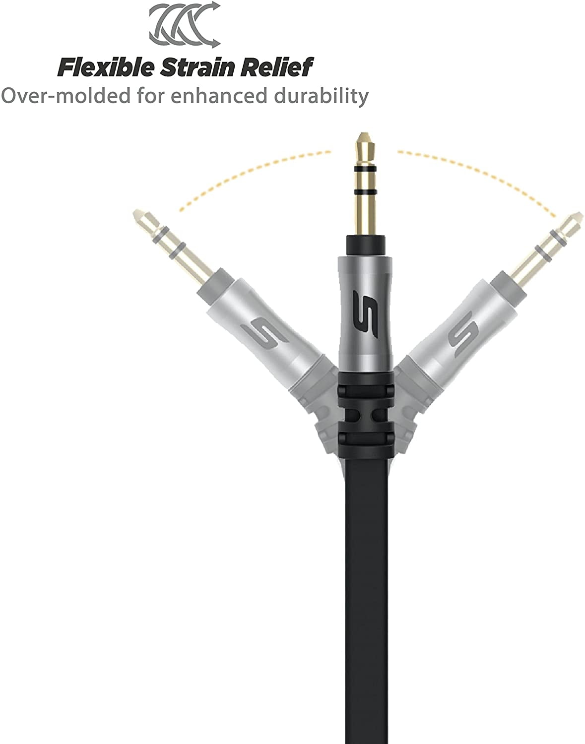 Buy Scosche Aux 3 Feet Flatout 3.5MM Flat Auxiliary Audio Cable With 90 ...