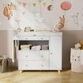 PAKASEPT Changing Table Modern Storage Dresser Chest with Wide Table ...