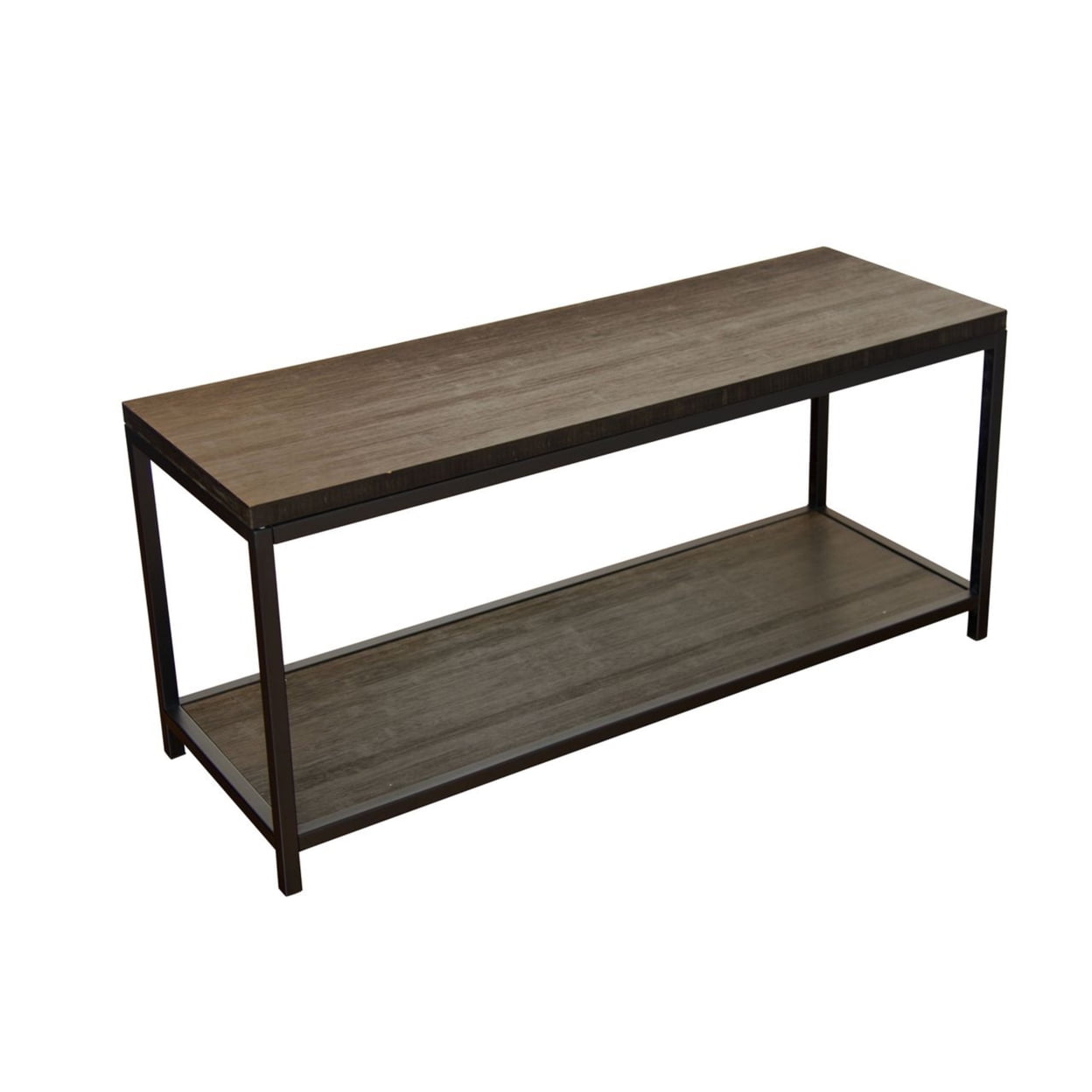 Eccostyle 2 Tier Solid Bamboo Steel Frame Console/Bench - Brushed Brown ...