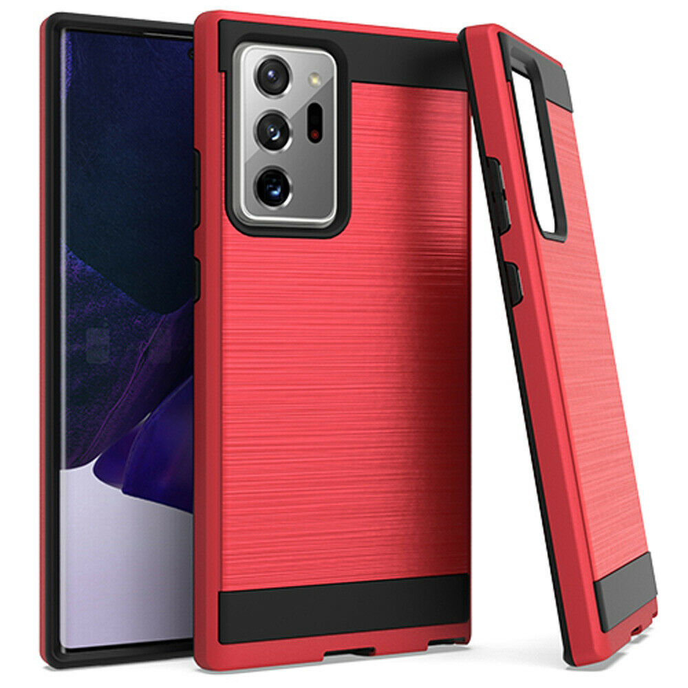 Kaleidio Case For Samsung Galaxy Note 20 Ultra 5G (6.9") [Brushed Metal Texture] Hybrid 2-Piece ...