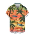 Dolkfu Short Sleeve Men'S Dress Shirts Orange Hawaiian Style Button ...