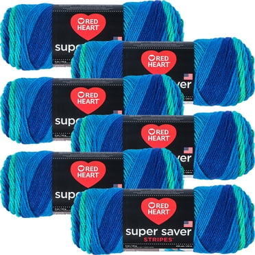 Red Heart Super Saver Yarn - Favorite Stripe, Multipack of 6 - Walmart.com