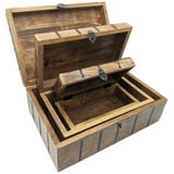 Set of 3 (Small, Medium, and Large) Nesting Wooden Pirate Treasure ...