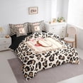 Catabedysis Cheetah Monogrammed Print 7-Piece King Bedding,Brown Letter ...