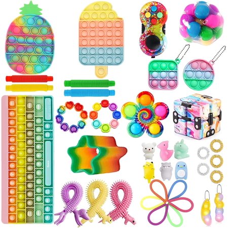 IGUOHAO Fidget Pack Fidget Toy Set Anti-Anxiety Tools, Big Sensory Keyboard Fidget Toy Pack with ...