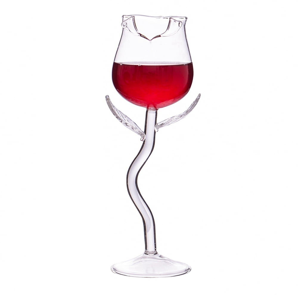 Rose Cocktail Glass Wine Goblet Glasses Flower Drinkware, Crystal ...