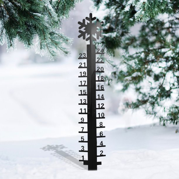 Agiferg 24 Inch Snow Meter Hand Made Metal Outdoor Garden Snow Meter ...