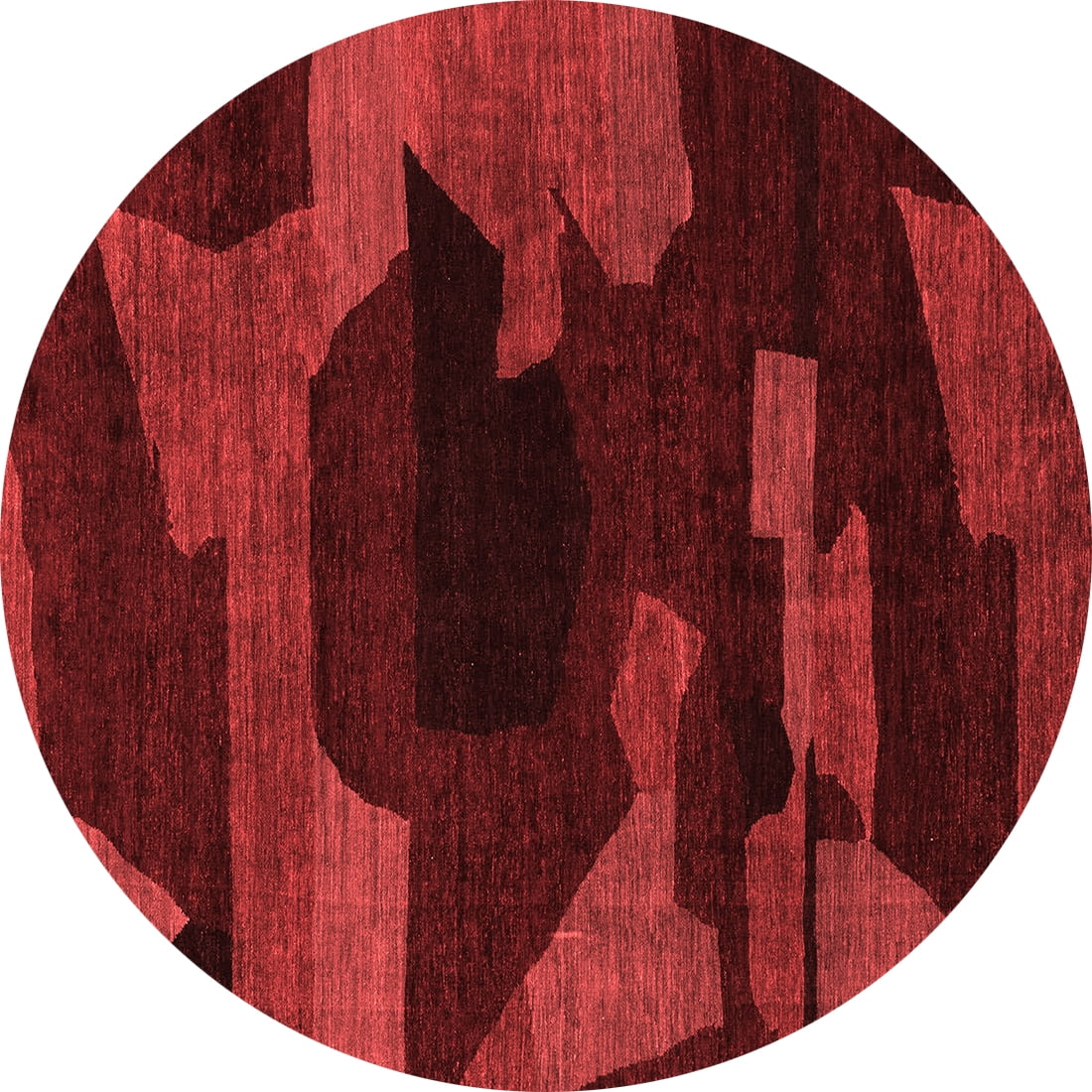 Ahgly Company Indoor Round Abstract Red Modern Area Rugs, 8' Round ...