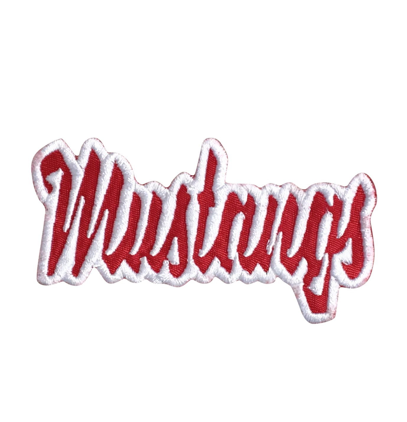 Mustangs - Red/White - Team Mascot - Words/Names - Iron on Applique/Embroidered Patch - Walmart.com