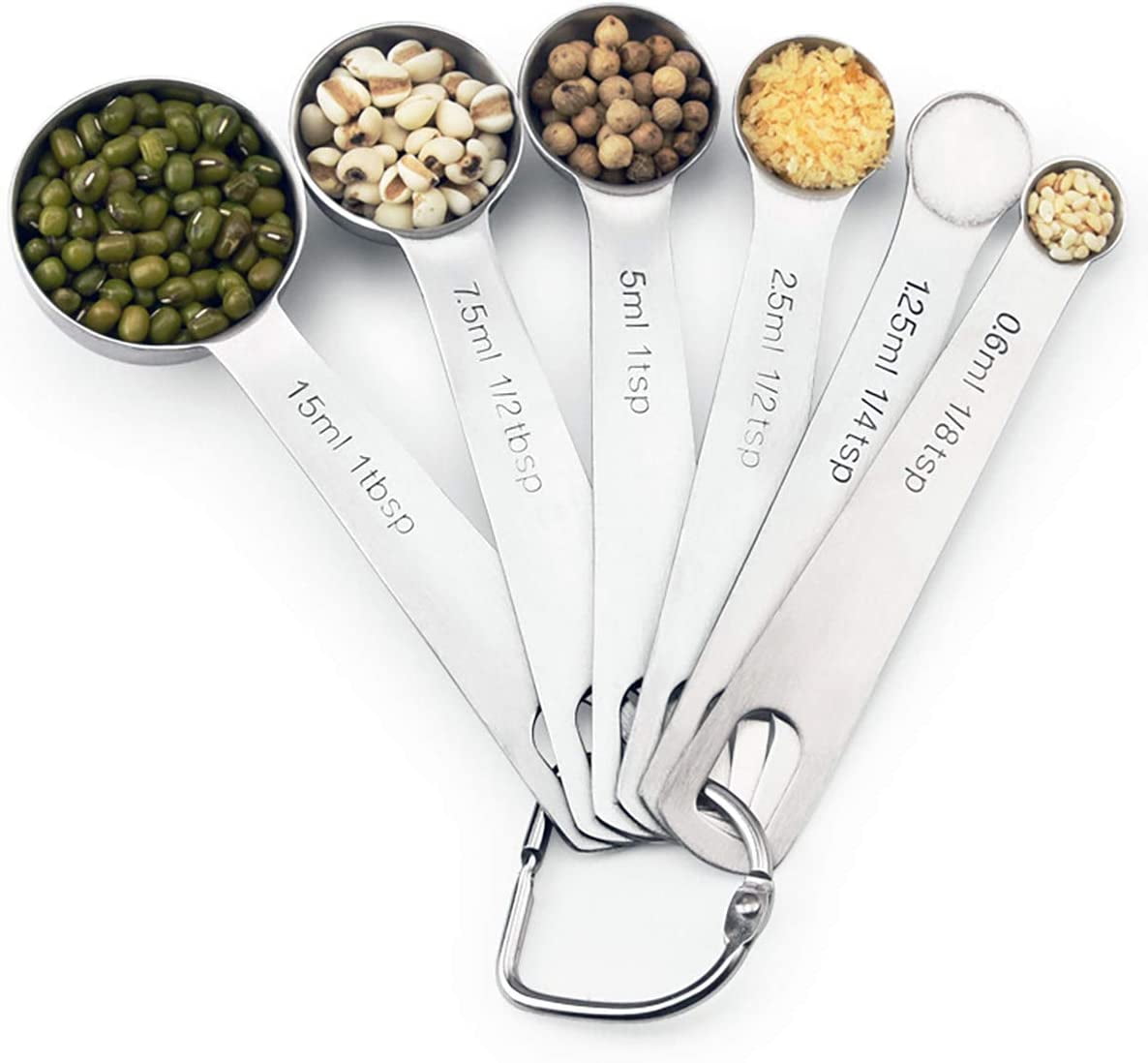 Measuring Spoons Set, Stainless Steel Metal Kitchen Measuring Sets for ...