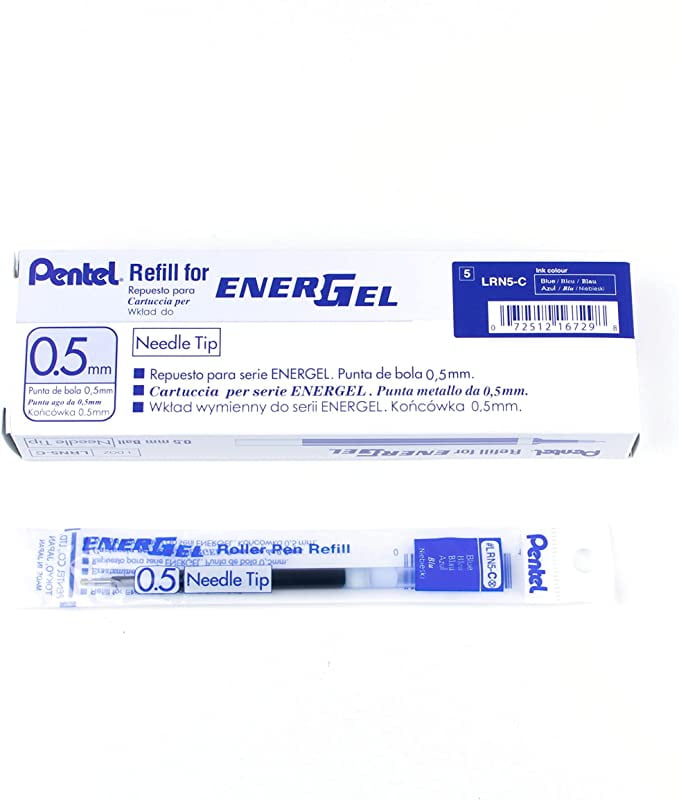 Pentel Refill Ink for EnerGel Liquid Gel Pen, 0.5mm, Needle Tip, Blue ...