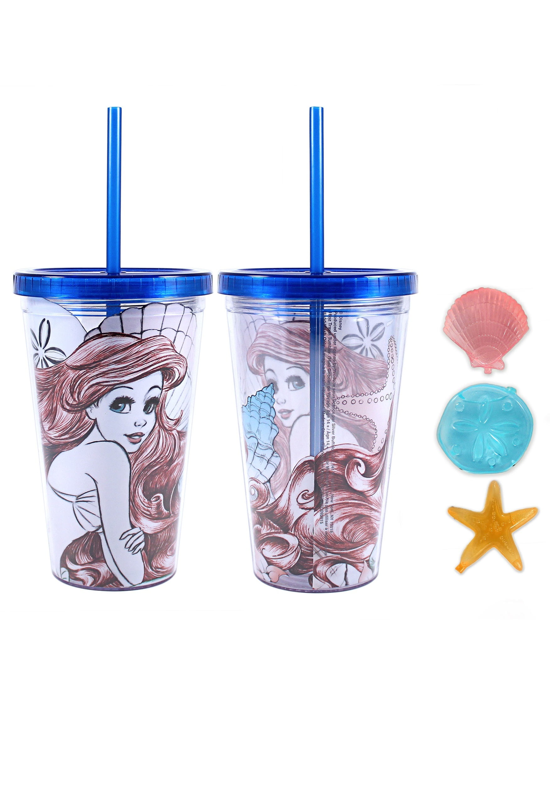 Little Mermaid Ariel 16 oz Plastic Cold Cup w Ice Cubes - Walmart.com