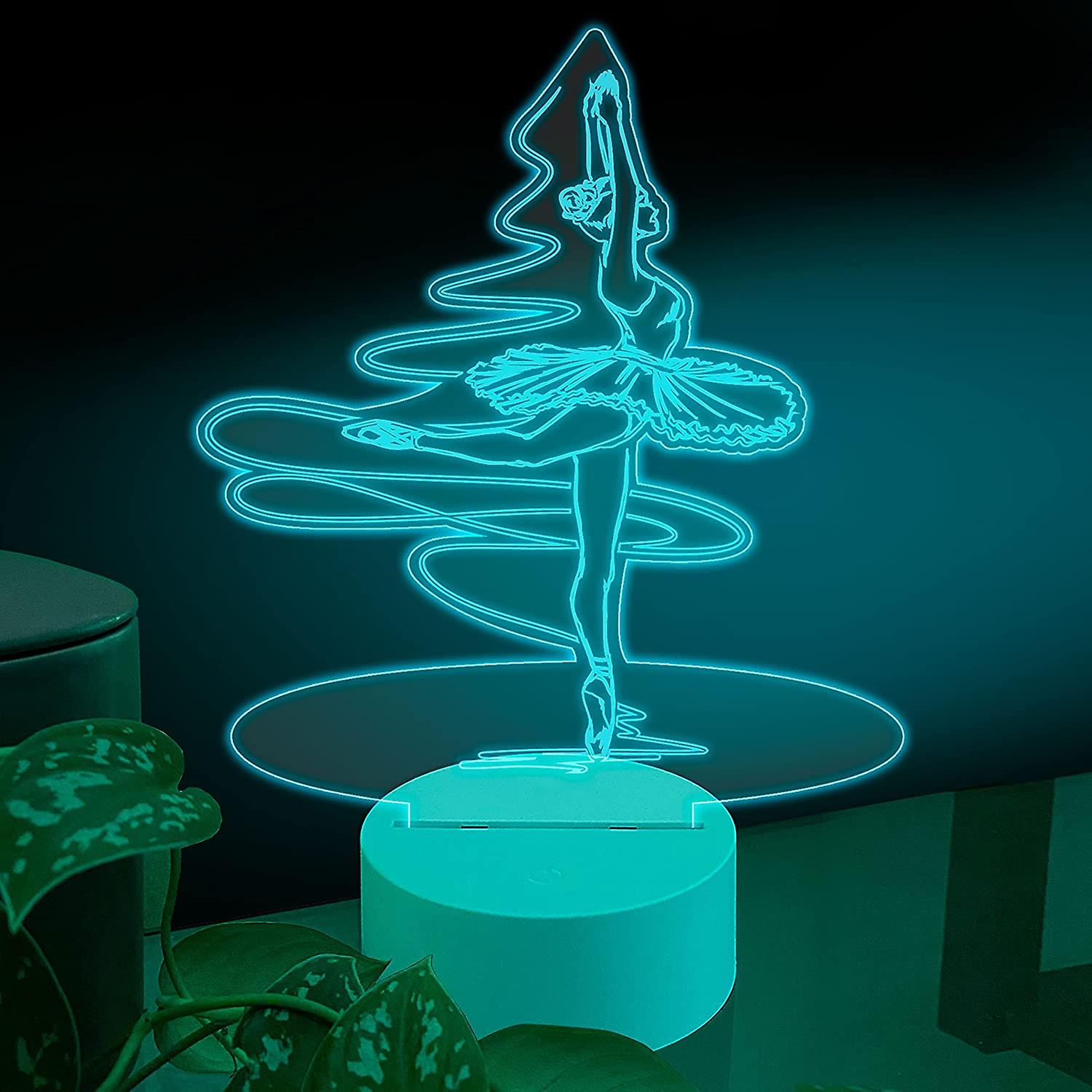 Shxx Dance 3d Led Table Lamp, Ballerina Dancer Ballet Classical Music ...