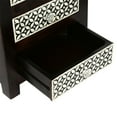 GDF Studio Kuna Boho Handmade Mango Wood 3 Drawer Nightstand, Dark ...