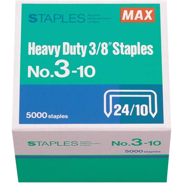MAX 3/8-Inch Staples for HD-3DF Stapler (5,000 Staples per Box) (3-10 ...