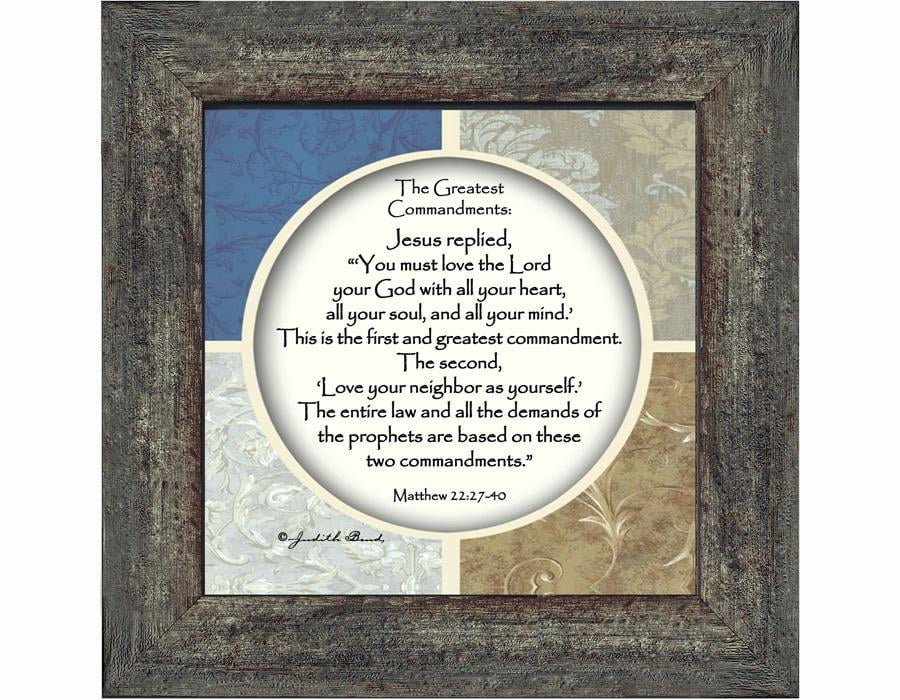 Greatest Commandments, Love God Love Others, Verses Frame, 6x6 75535 ...
